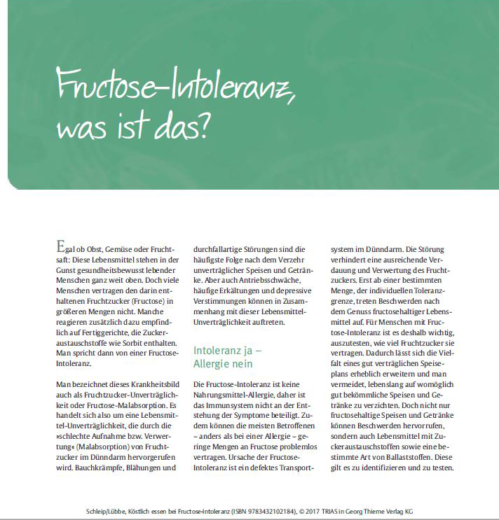 Köstlich essen bei Fructoseintoleranz - Fructosefrei.de